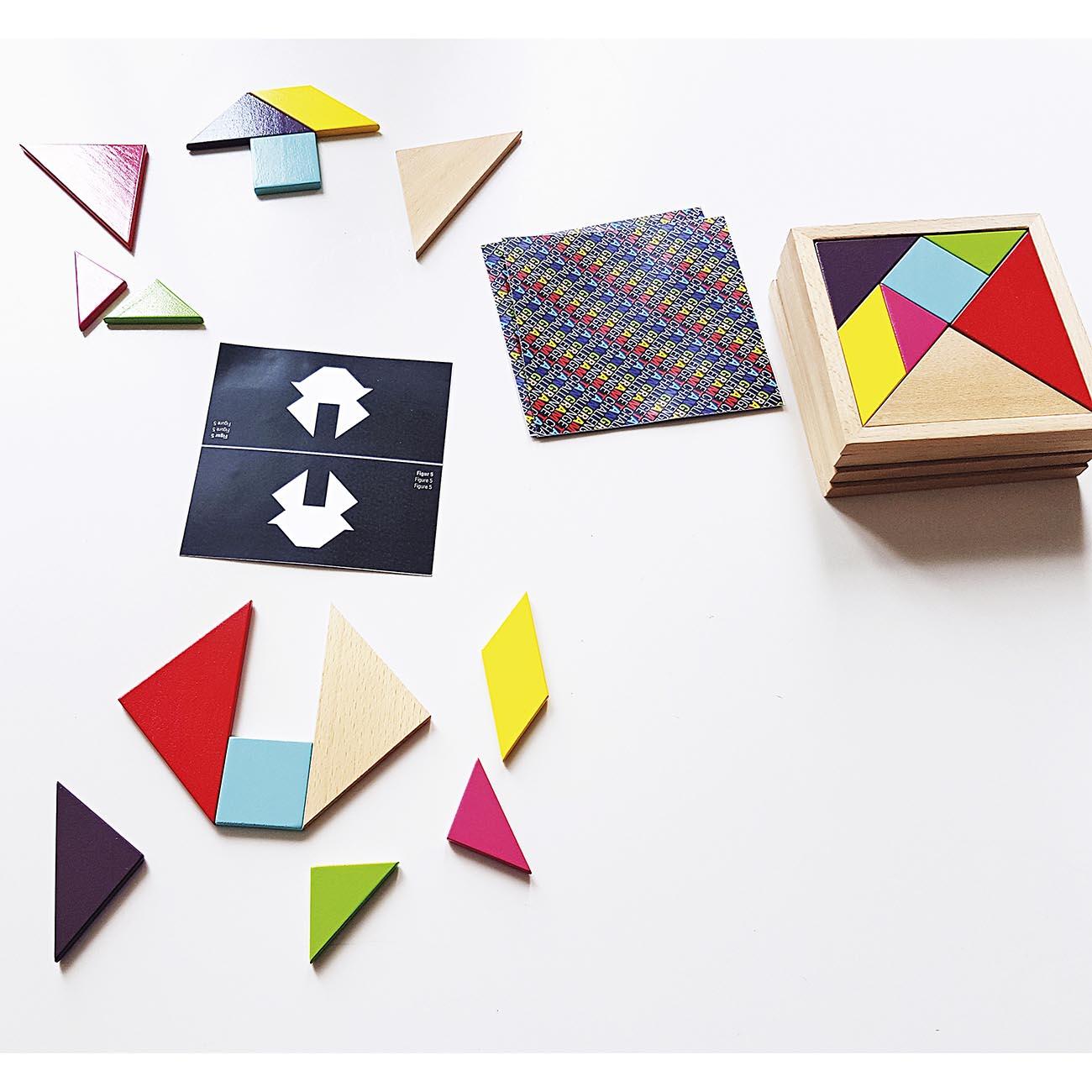 Remember Tangram Challenge Geduldsspiel aus Holz, 1 - 4 Spieler