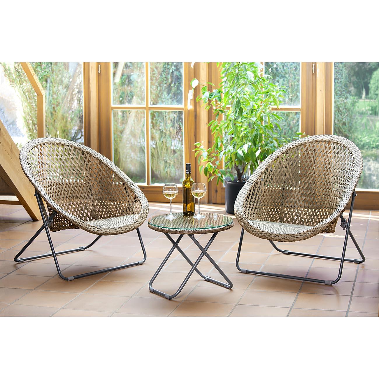 Tobs Faux Rattan Loungeset, faltbar, 3teilig kaufen